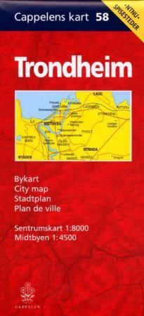 Trondheim - bykart = city map = Stadtplan = plan de ville